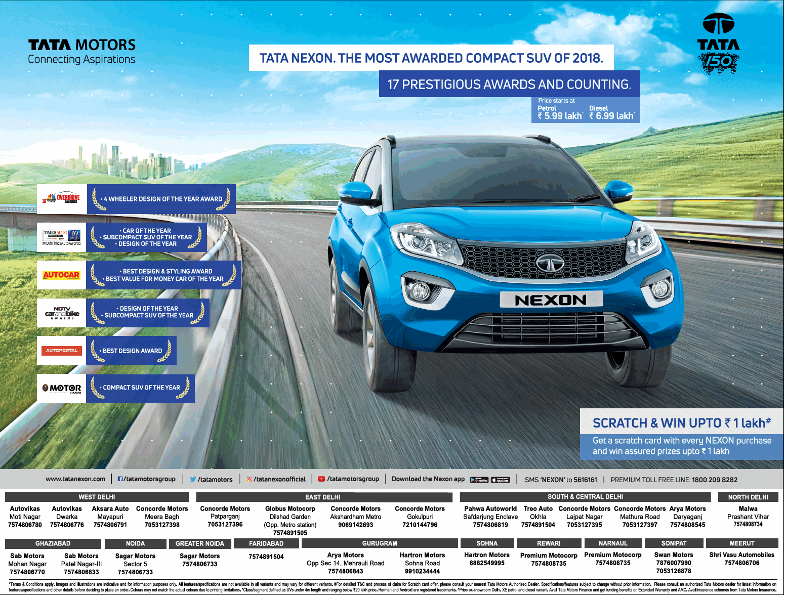 Tata Motors Tata Nexon The Most Awarded Compact Suv Of 2018 Ad - Advert ...