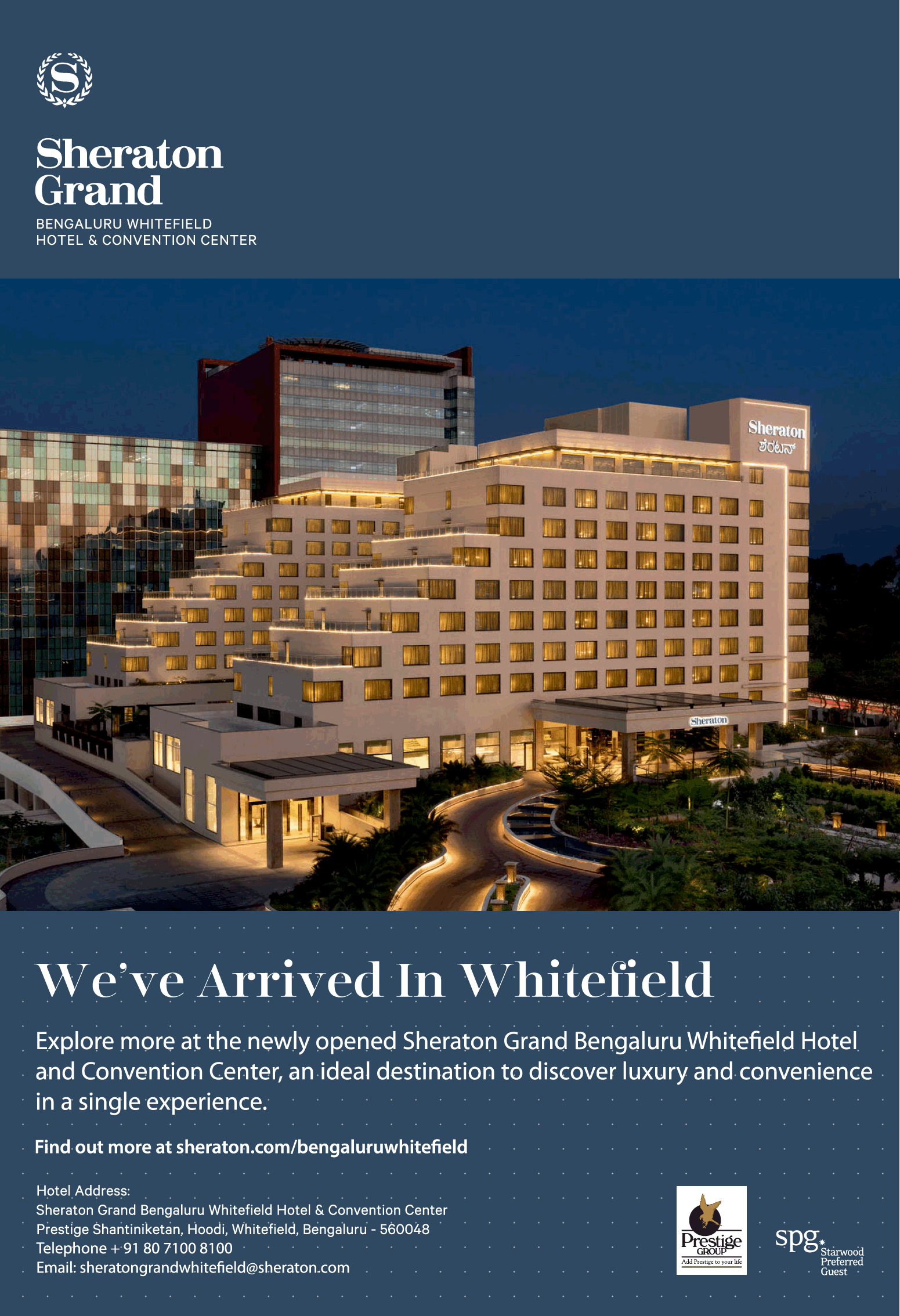 Sheraton Grand Bengaluru Whitefield Hotel And Convention Center Ad ...