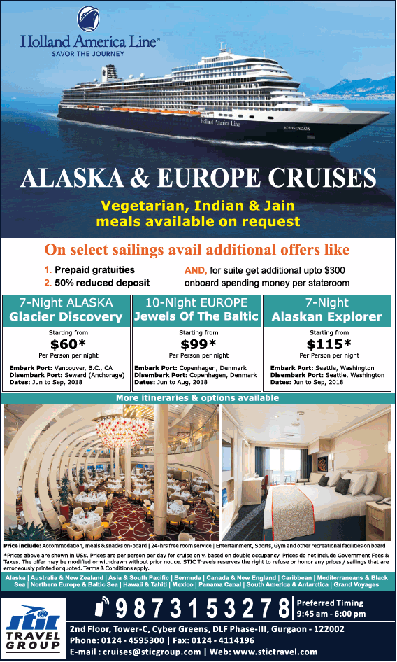 Stic Travel Group Alaska And Europe Cruises Ad - Advert Gallery