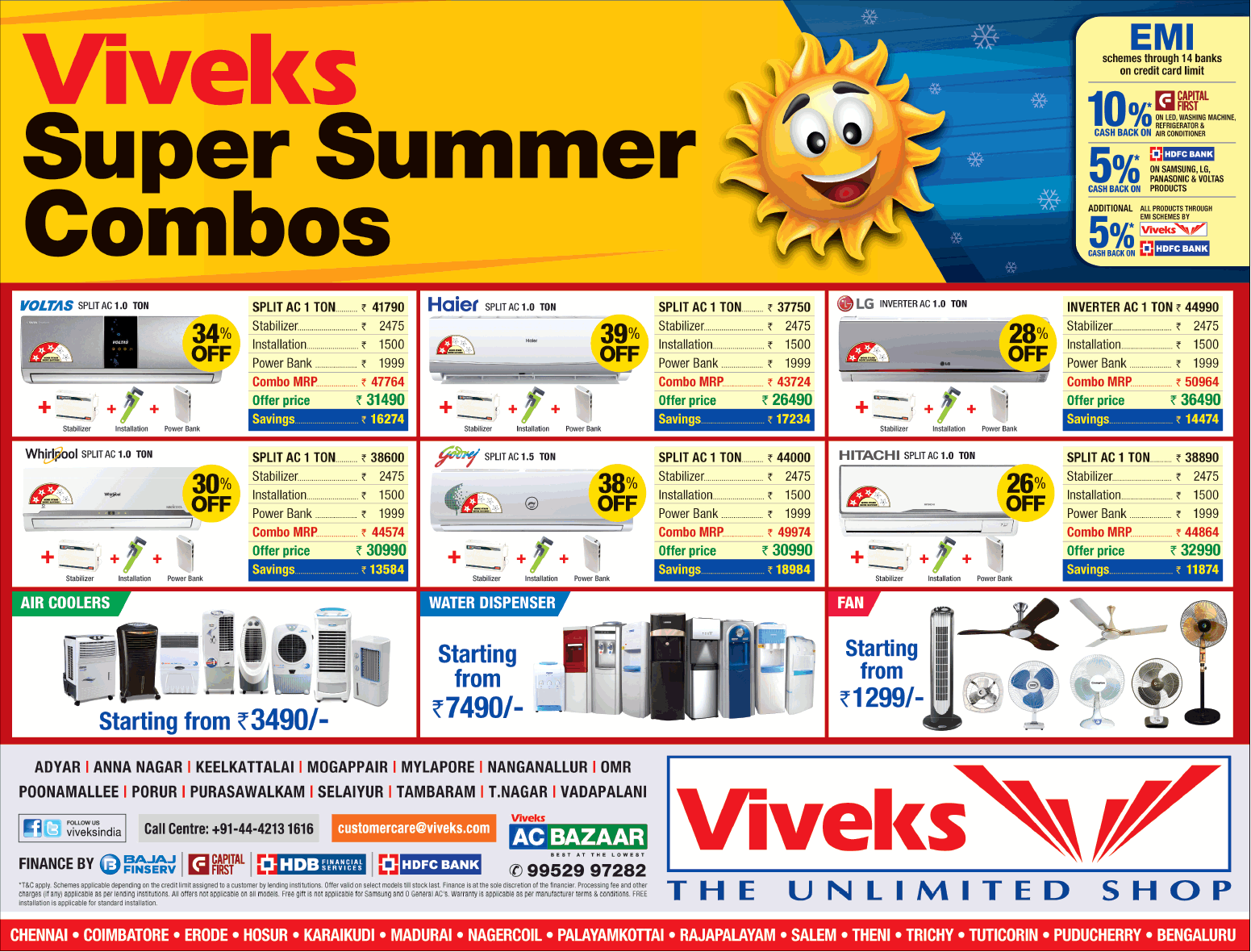 Viveks Super Summer Combos The Unlimited Shop Ad - Advert Gallery